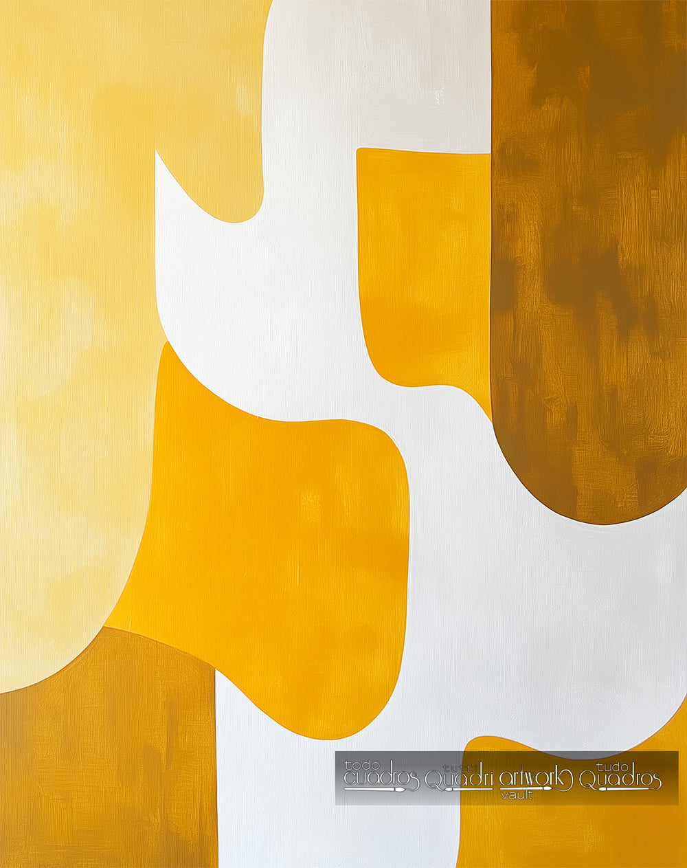 "Amarillo esencial", cuadro al óleo decorativo para salones cálidos