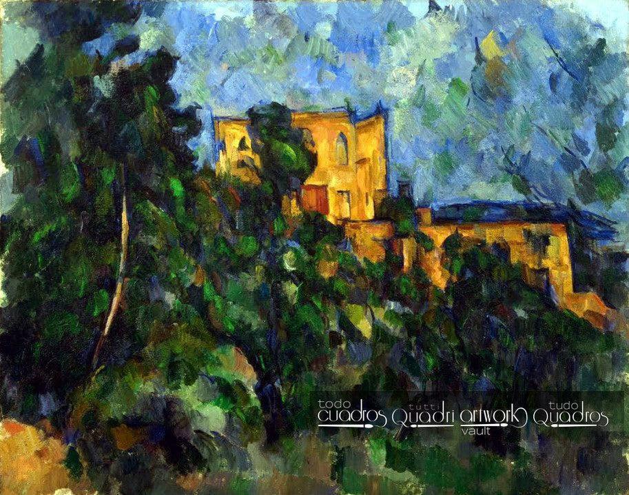 "El castillo negro", Cézanne, cuadro reproducción al óleo.