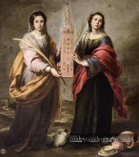 "Santas Justa y Rufina" de Murillo, cuadro religioso con la Giralda.